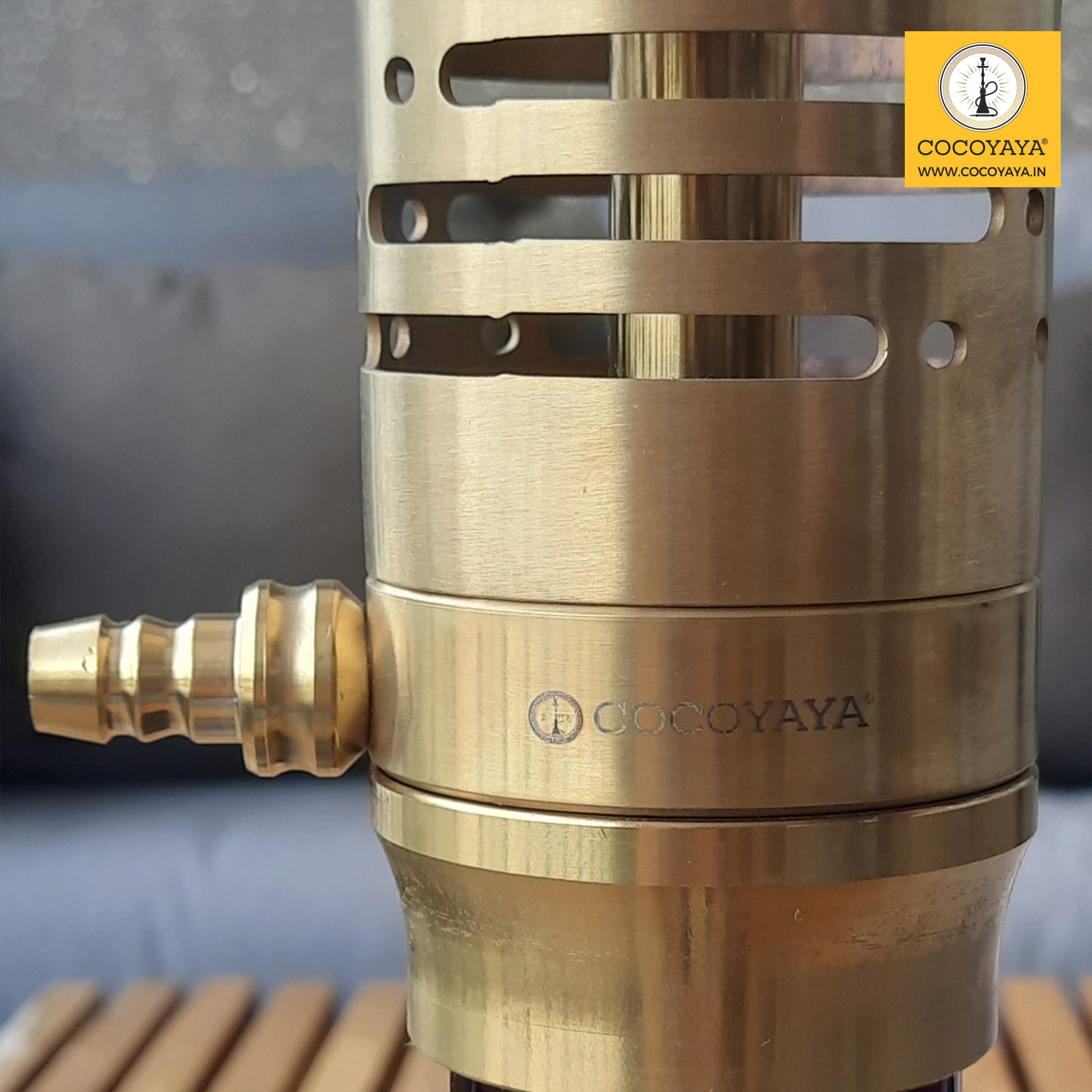 COCOYAYA Ferro Series Vivanta Hookah Golden ( Dark Purple Base ) With ...