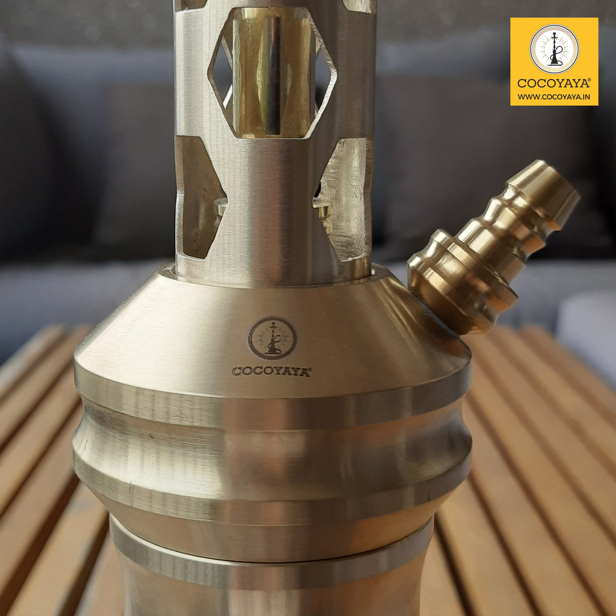COCOYAYA Jade Series Valeria Hookah Champagne ( Design 4 Grey Base ) W ...
