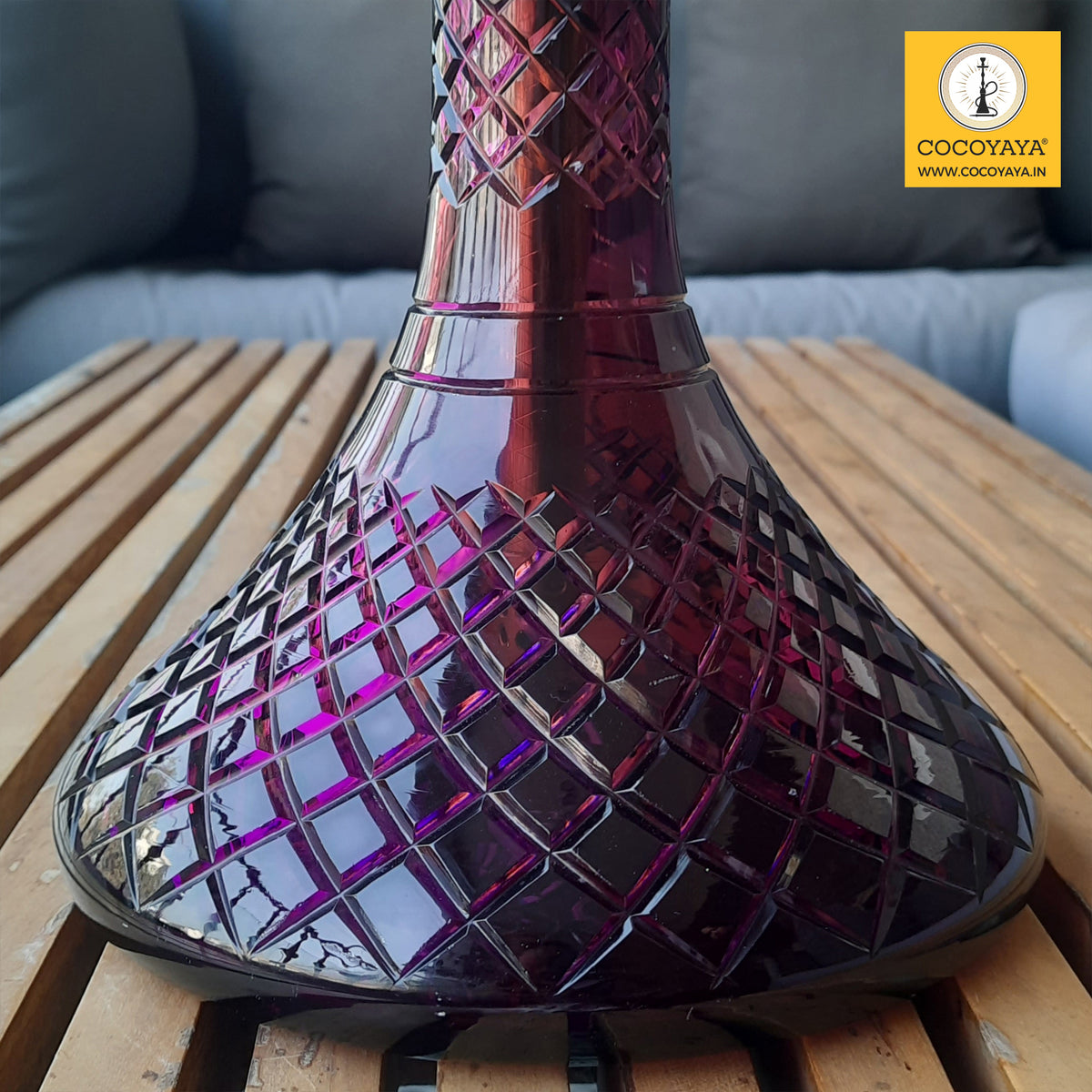 COCOYAYA King Series 2.0 Raja Raj Hookah Golden (Dark Purple Base) Wit ...