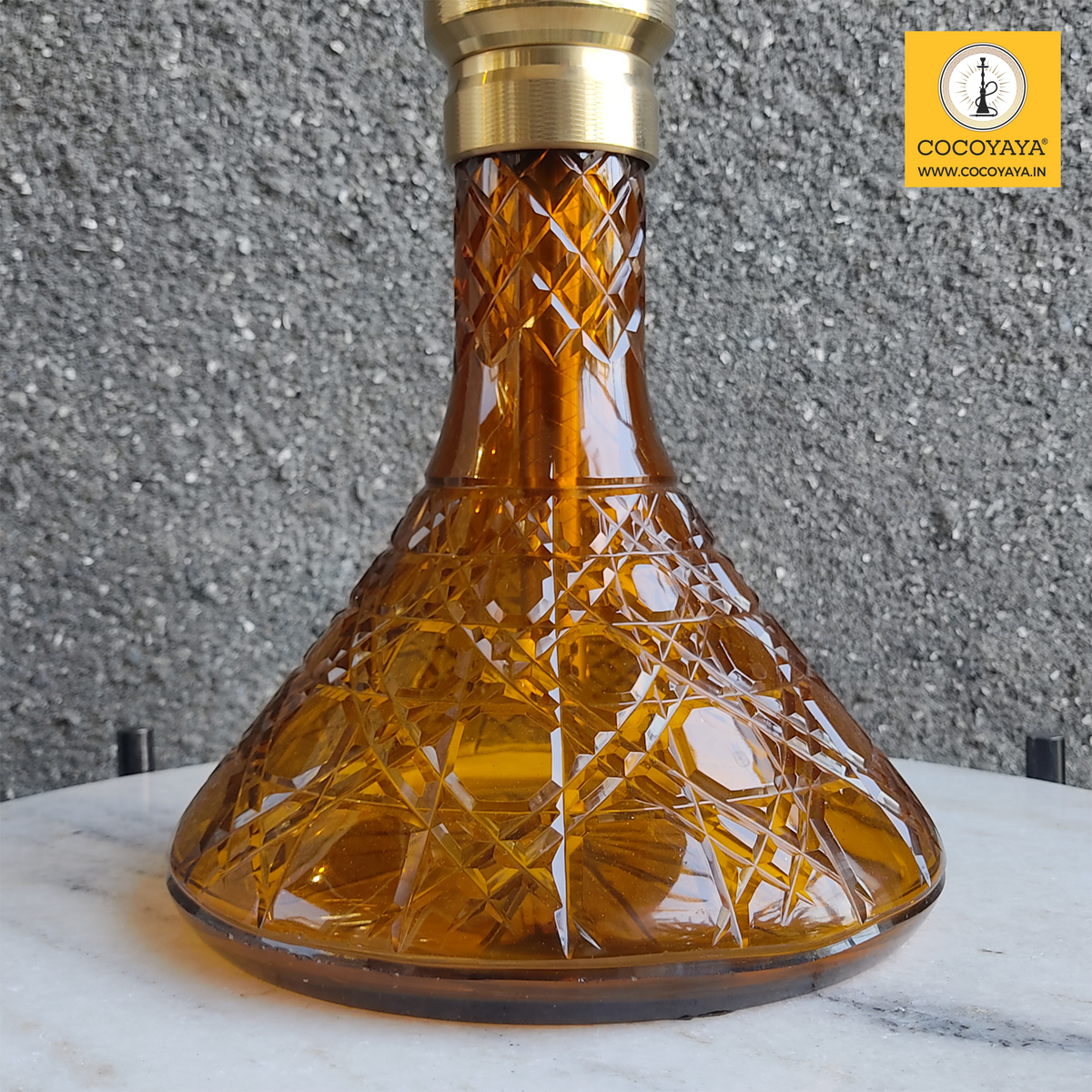 COCOYAYA King Series Rafeo Hookah Golden ( Amber Base ) With Bag ...