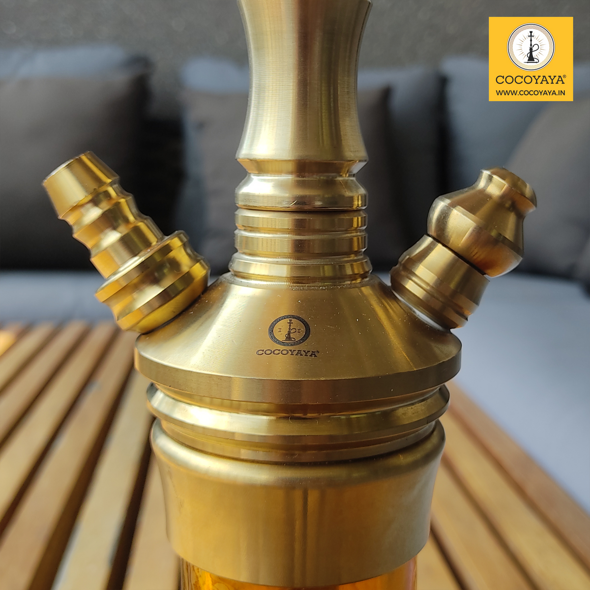 COCOYAYA Prince Series Milan Hookah Golden ( Amber Base ) With Bag ...