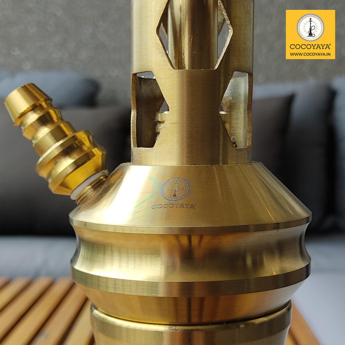 COCOYAYA Jade Series Valeria Sigma Hookah Golden ( Design 4 Dark Grey ...